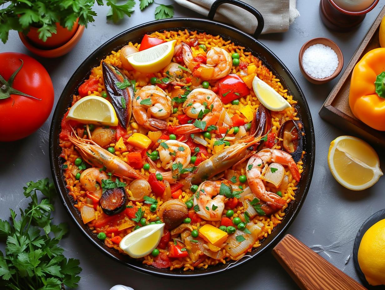 Paella: Tradycyjne hiszpańskie danie pełne smaku i kolorów ...